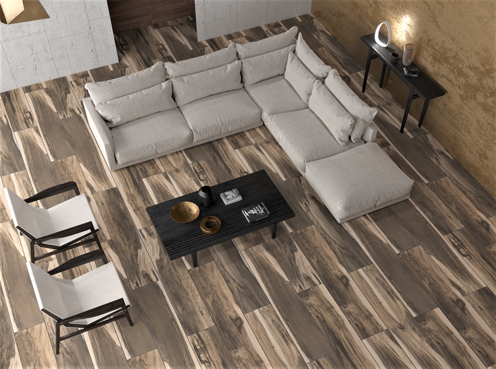 Latina Brown Wood Look Glazed Porcelain Tiles By Lunex® Group