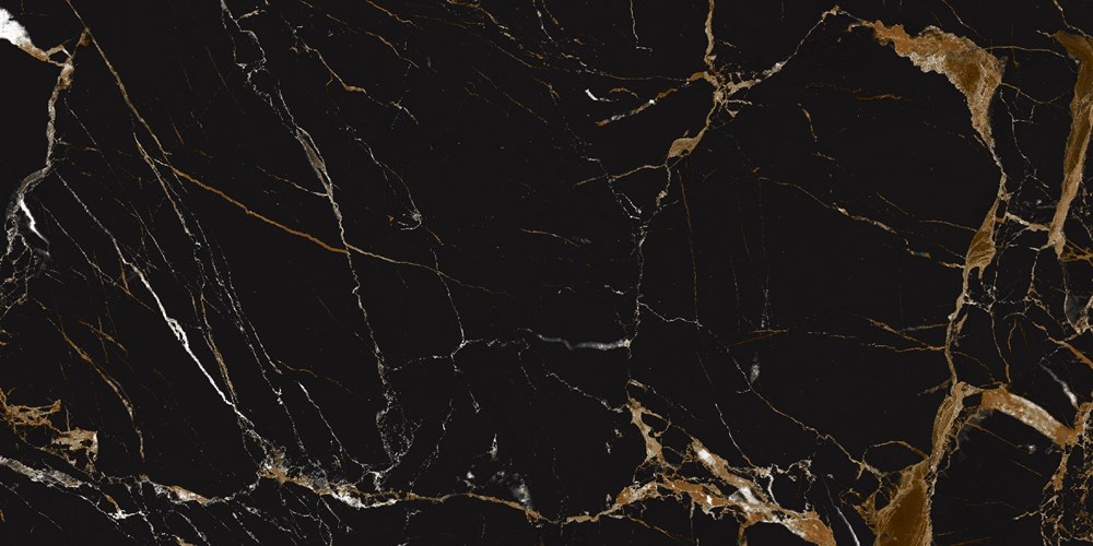 Black Thor Marble Look Glazed Porcelain Tiles By Lunex® Group